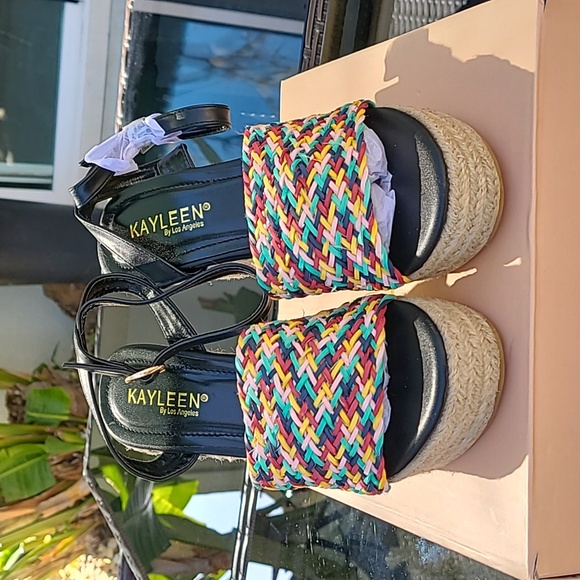 KAYLEEN By Los Angeles | Shoes | Nib Modcloth Kayleen Rainbow Woven ...
